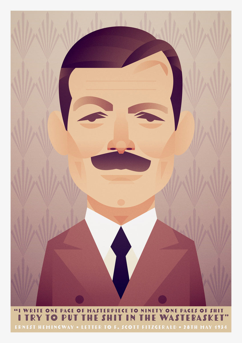 Limited edition Ernest Hemingway print, designed by Stanley Chow ...